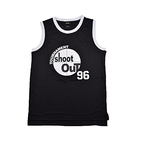 AIFFEE Men's Basketball Jersey 96 Tournament Shootout Jersey Size S-XXXL Black Color (L)