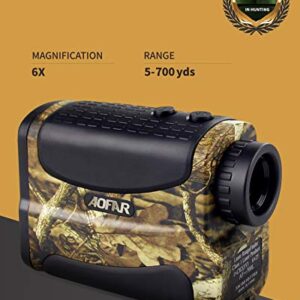 AOFAR HX-700N Hunting Range Finder 700 Yards Waterproof Archery Rangefinder for Bow Hunting with Range and Speed Mode, Free Battery, Carrying Case