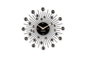 karlsson sunburst wall clock - black & gold