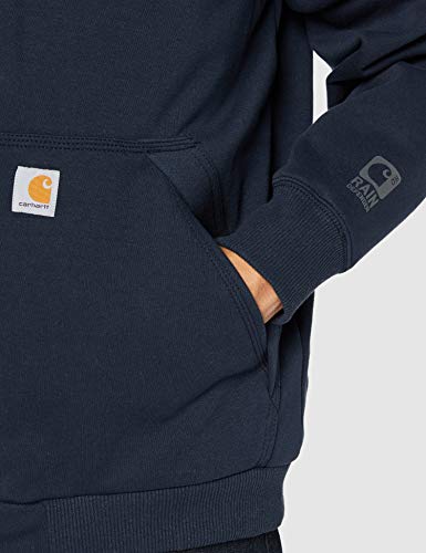 Carhartt Men's Rain Defender Rockland Sherpa Lined Hooded Sweatshirt, New Navy, Large