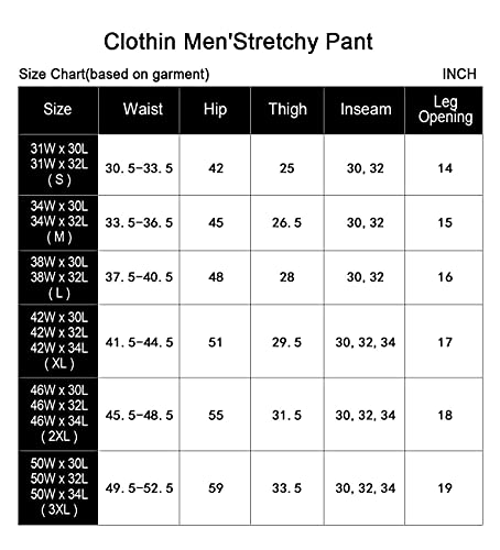 clothin Men's Elastic-Waist Travel Pant Stretchy Lightweight Pant Multi-Pockets Quick Dry Breathable(Grey L-32)