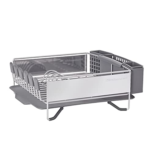 KitchenAid Compact Stainless Steel Dish Rack, Satin Gray, 15-Inch-by-13.25-Inch -