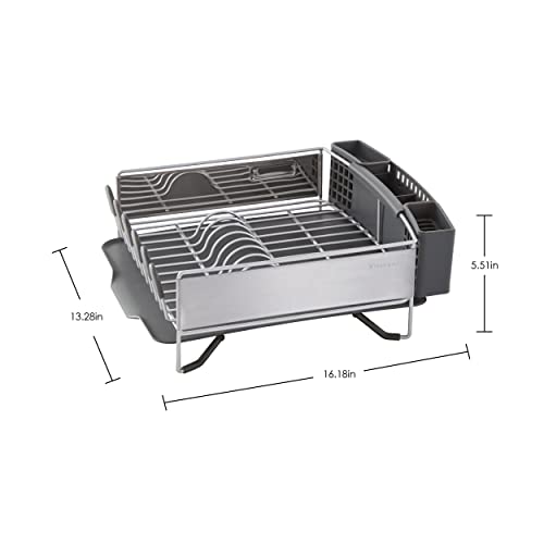 KitchenAid Compact Stainless Steel Dish Rack, Satin Gray, 15-Inch-by-13.25-Inch -