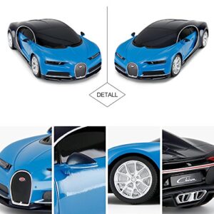 RASTAR Bugatti Veyron Chiron RC Car 1:24 Scale Remote Control Toy Car, Bugatti Chiron R/C Model Vehicle for Kids - Blue