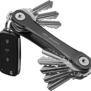 KeySmart Flex - Compact Key Holder and Keychain Organizer (up to 8 Keys, Black)