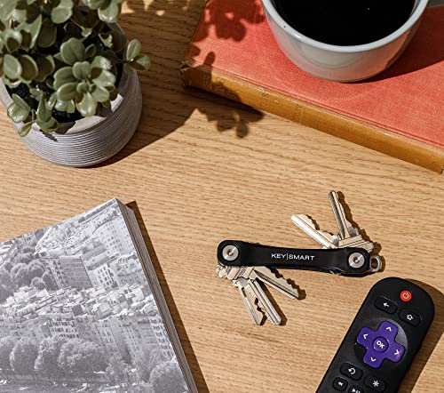 KeySmart Flex - Compact Key Holder and Keychain Organizer (up to 8 Keys, Black)