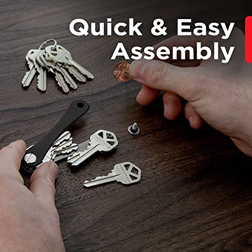 KeySmart Flex - Compact Key Holder and Keychain Organizer (up to 8 Keys, Black)