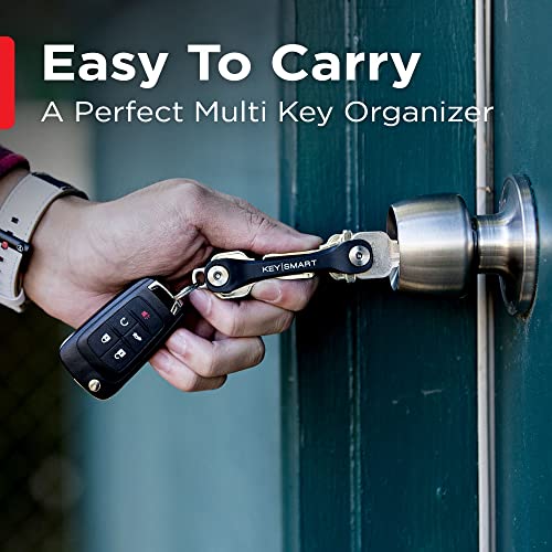 KeySmart Flex - Compact Key Holder and Keychain Organizer (up to 8 Keys, Black)