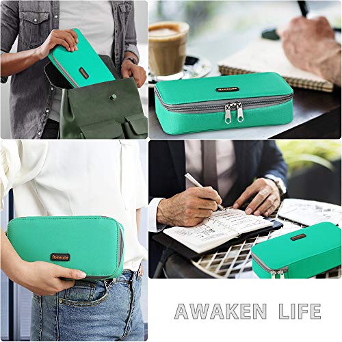 Homecube Capacious Pencil Pen Case Large Storage Bag Pouch Holder Box Desk Organizer with Zipper Big Stationery Case for School & Office Supplies - Green