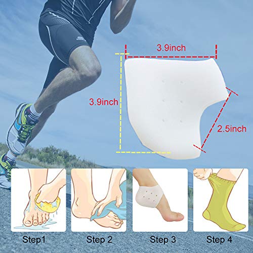 Heel Cups, Plantar Fasciitis Inserts, Heel Pads Cushion (3 Pairs, FSA or HSA Eligible) Great for Heel Pain, Heal Dry Cracked Heels, Achilles Tendinitis, for Men & Women. (Gel Heel Cups)