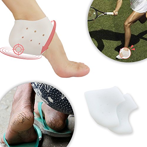 Heel Cups, Plantar Fasciitis Inserts, Heel Pads Cushion (3 Pairs, FSA or HSA Eligible) Great for Heel Pain, Heal Dry Cracked Heels, Achilles Tendinitis, for Men & Women. (Gel Heel Cups)