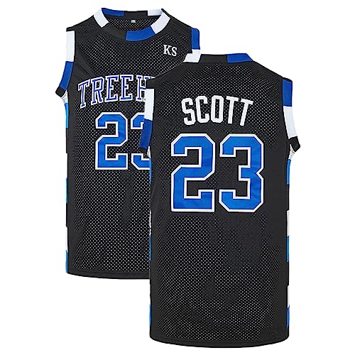 TUEIKGU 23 Nathan Scott Basketball Jersey for Men 90s Hip Hop Clothing for Party (Black23, X-Large)