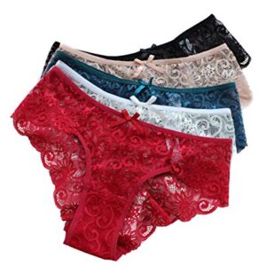 Wetopkim women daily underwear panties pack lace hipster lingerie thong pack of 5