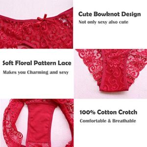 Wetopkim women daily underwear panties pack lace hipster lingerie thong pack of 5