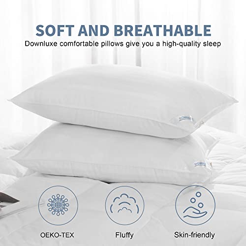 downluxe Down Alternative Pillows King Size Set of 2 - Hotel Collection Soft Bed Pillows for Sleeping, Perfect for Side, Back and Stomach Sleepers, 20 X 36