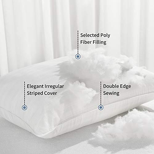 downluxe Down Alternative Pillows King Size Set of 2 - Hotel Collection Soft Bed Pillows for Sleeping, Perfect for Side, Back and Stomach Sleepers, 20 X 36