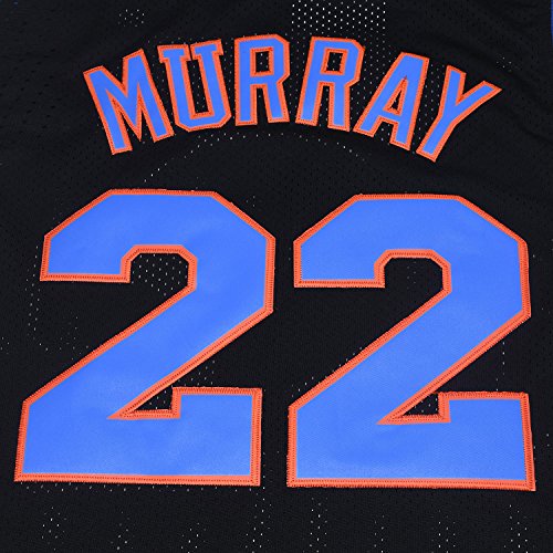 Mens Basketball Jerseys Movie 90S #22 Bill Murray Space Shirts (Black, Large)