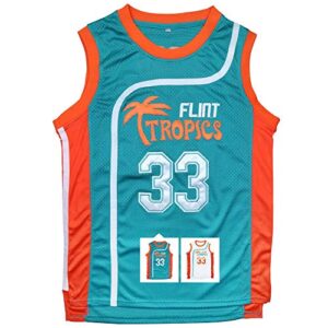 yeee jpegln moon 33 flint tropics basketball men jersey s-xxxl green (green, s)