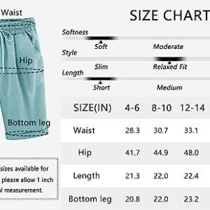 Vcansion Women's Drawstring Elastic Waist Shorts Plus Size Shorts Turquoise Asian 4XL/US 12-14