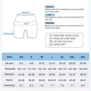 IUGA Biker Shorts Women 6"/8" Workout Shorts Womens with Pockets High Waisted Yoga Running Gym Spandex Compression Shorts Black