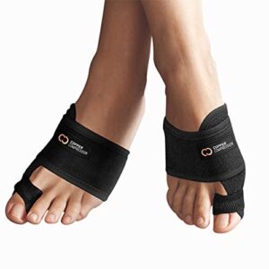 copper compression bunion corrector toe splints. bunion relief brace and toe straightener. orthopedic brace for men women. 1 pair. bunions support, hallux valgus treatment, feet (one size)