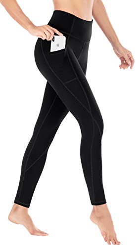 Heathyoga Women's Yoga Pants Leggings with Pockets for Women High Waist Yoga Pants with Pockets Workout Leggings Tights Black