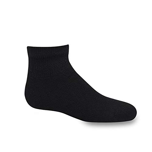 Hanes boys Extra Durable Ankle Multipack athletic socks, Black, Small - 4.5-8.5 US