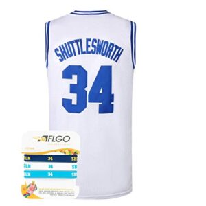 AFLGO Jesus Shuttlesworth #34 Lincoln High School Stitched Basketball Jersey (Small, White)