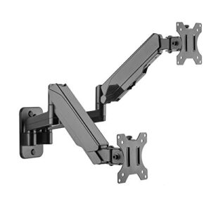 siig aluminum gas spring monitor wall mount - heavy duty hold 17" to 32" screens, up to 19.8 lbs, vesa 75x75 or 100x100 (dual arm)