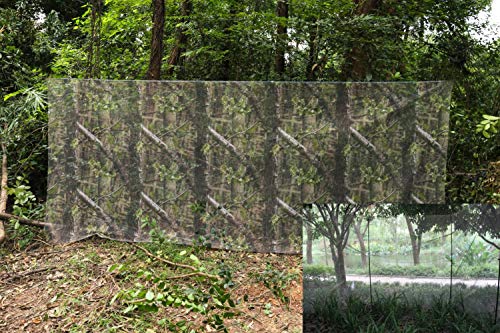 AUSCAMOTEK Woodland Camo Mesh Netting Camouflage Netting for Hunting Blinds Window Camping Clear View Camo Hunting Hide Net, Green 5 ft x 12 ft (appro)