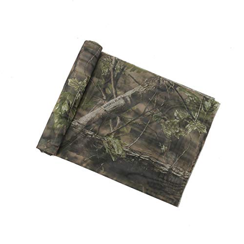 AUSCAMOTEK Woodland Camo Mesh Netting Camouflage Netting for Hunting Blinds Window Camping Clear View Camo Hunting Hide Net, Green 5 ft x 12 ft (appro)