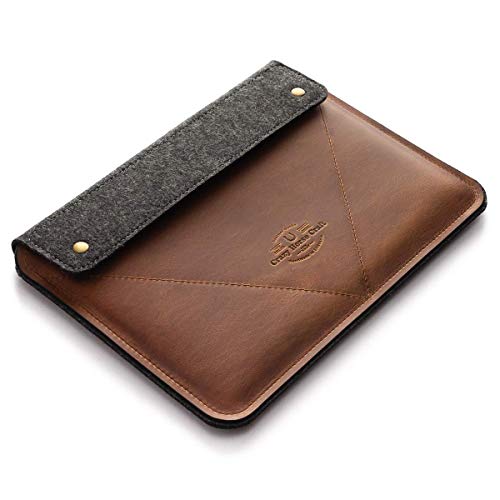 Genuine Italian Leather Case/Sleeve for MacBook Pro 13/14 / 15/16 inch 100% Wool Felt handmade unique vintage laptop cover Top Quality Secure MB Air 13 M1 M2 bag Engraved Gift, Crazy Horse Craft