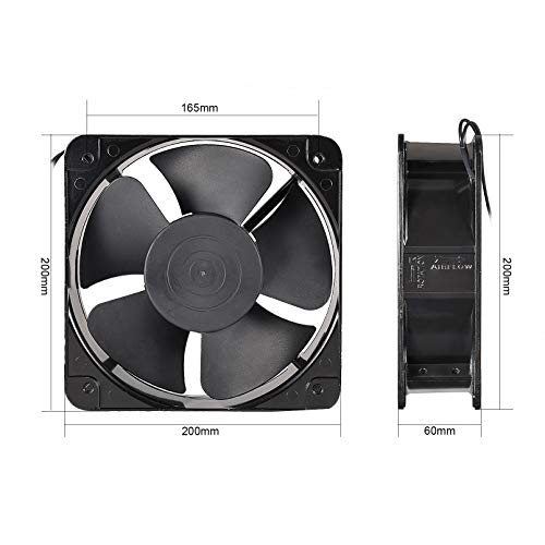 uxcell Cooling Fan 200mm x 200mm x 60mm FP-20060EX-S1-B AC 220V/240V 0.45A Dual Ball Bearings