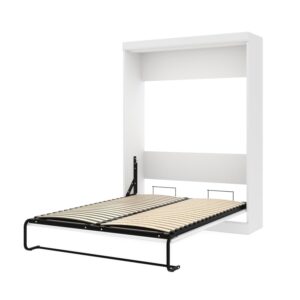 Pemberly Row Edgar Easy-Lift Dual Piston Queen Size Murphy Wall Bed in White