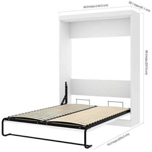 Pemberly Row Edgar Easy-Lift Dual Piston Queen Size Murphy Wall Bed in White