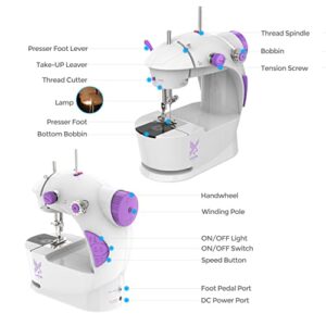 KPCB Tech Mini Sewing Machine for Beginners with 42 PCS Sewing Kit