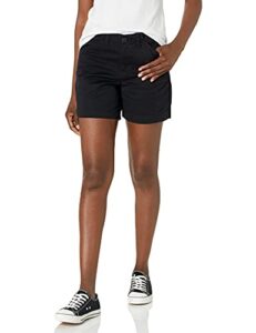 lee women's regular fit chino short, black, 6