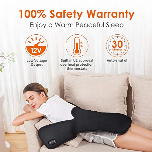 Heating Pad for Neck and Shoulders,Weighted Wearable Wrap Around Heating Pads with Massager,Electric Heat Pads for Neck Back Shoulder Pain Relief,2 Heat Levels & 5 Massage Nodes,Auto Shut Off,Portable