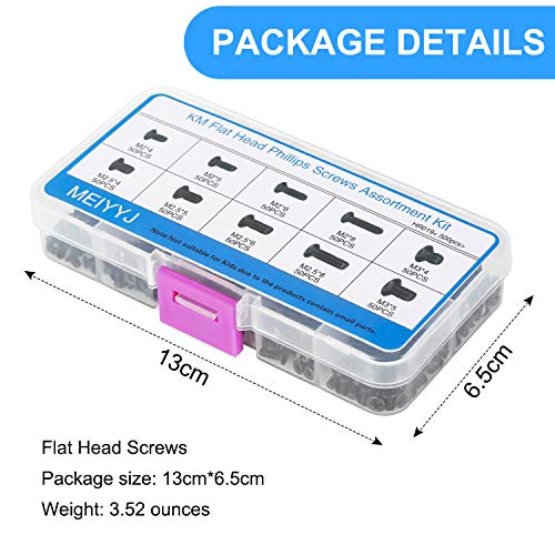 MEIYYJ 500pcs M2 M2.5 M3 Laptop Notebook Computer Replacement Screws Kit, PC Flat Head Phillips Screw Assortments, Countersunk SSD Electronic Repair Accessories for Sony DELL Samsung IBM HP Toshiba