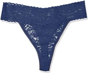 ahh by rhonda shear womens lace thong underwear, navy, 2x-3x us