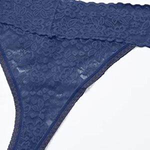 Ahh By Rhonda Shear womens Lace Thong Underwear, Navy, 2X-3X US