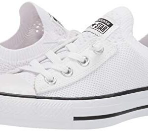 Converse Women's Women's Chuck Taylor All Star Shoreline Knit Slip On Shoe, White/Black/White, 9 M US