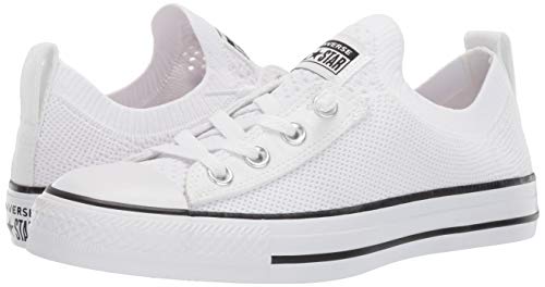 Converse Women's Women's Chuck Taylor All Star Shoreline Knit Slip On Shoe, White/Black/White, 9 M US