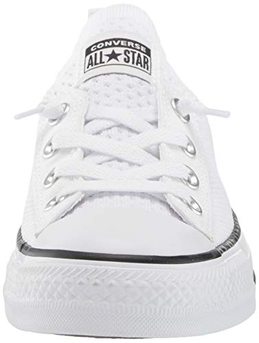 Converse Women's Women's Chuck Taylor All Star Shoreline Knit Slip On Shoe, White/Black/White, 9 M US