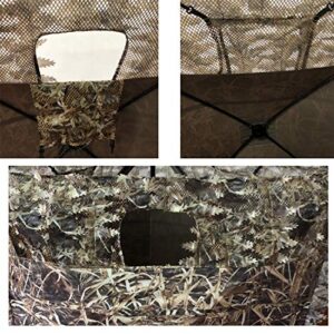 AUSCAMOTEK Duck Hunting Pop Up Ground Blind Portable Quick Setup Lightweight Deer Blind 3-Sides Camouflage Tent