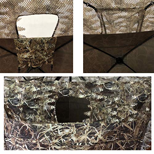 AUSCAMOTEK Duck Hunting Pop Up Ground Blind Portable Quick Setup Lightweight Deer Blind 3-Sides Camouflage Tent