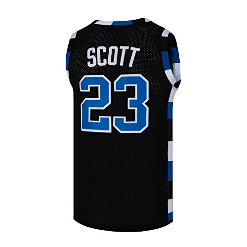 Mens Basketball Jerseys #23 Nathan Scott Movie Sports Jersey Shirts (Black，Small)