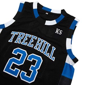 Mens Basketball Jerseys #23 Nathan Scott Movie Sports Jersey Shirts (Black，Small)