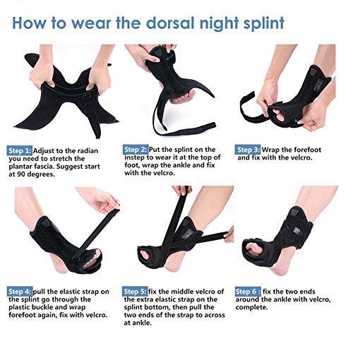 Foot BraceFoot Drop Night Splint Orthotics Fracture Sprain Injury Support Wrap Breathable Ankle Brace with Masssage Ball