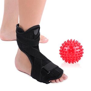 Foot BraceFoot Drop Night Splint Orthotics Fracture Sprain Injury Support Wrap Breathable Ankle Brace with Masssage Ball